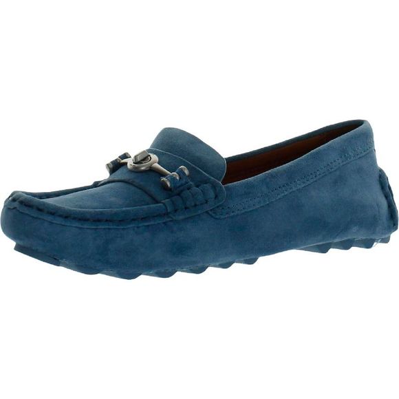 Coach | Shoes | Coach Womens Crosby Blue Suede Driver Moc Loafers Shoes ...